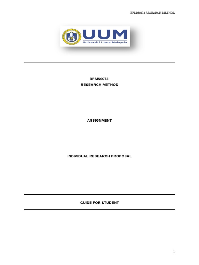 Uum MSC Individual Project Guide Bpmn6073 Sem A161 Cyw | PDF ...
