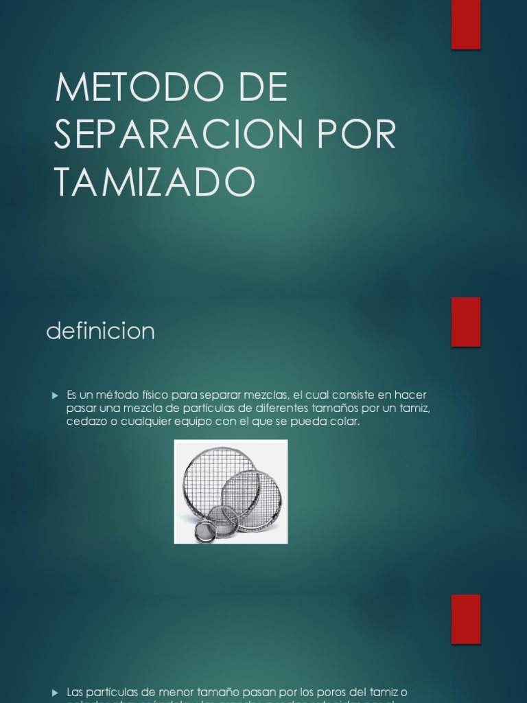 Metodo de Separacion Por Tamizado | Ingeniería | Ciencia