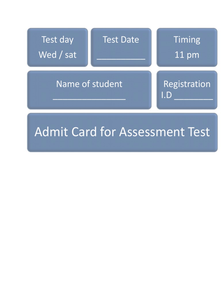 Student Test Admit Card | PDF