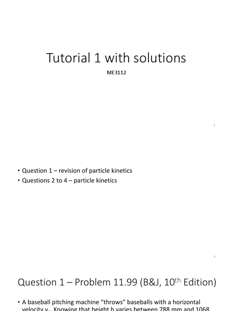 Tutorial 1 With Solutions | PDF | Friction | Force