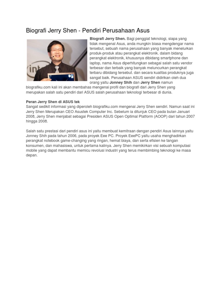 Biografi Jerry Shen | PDF
