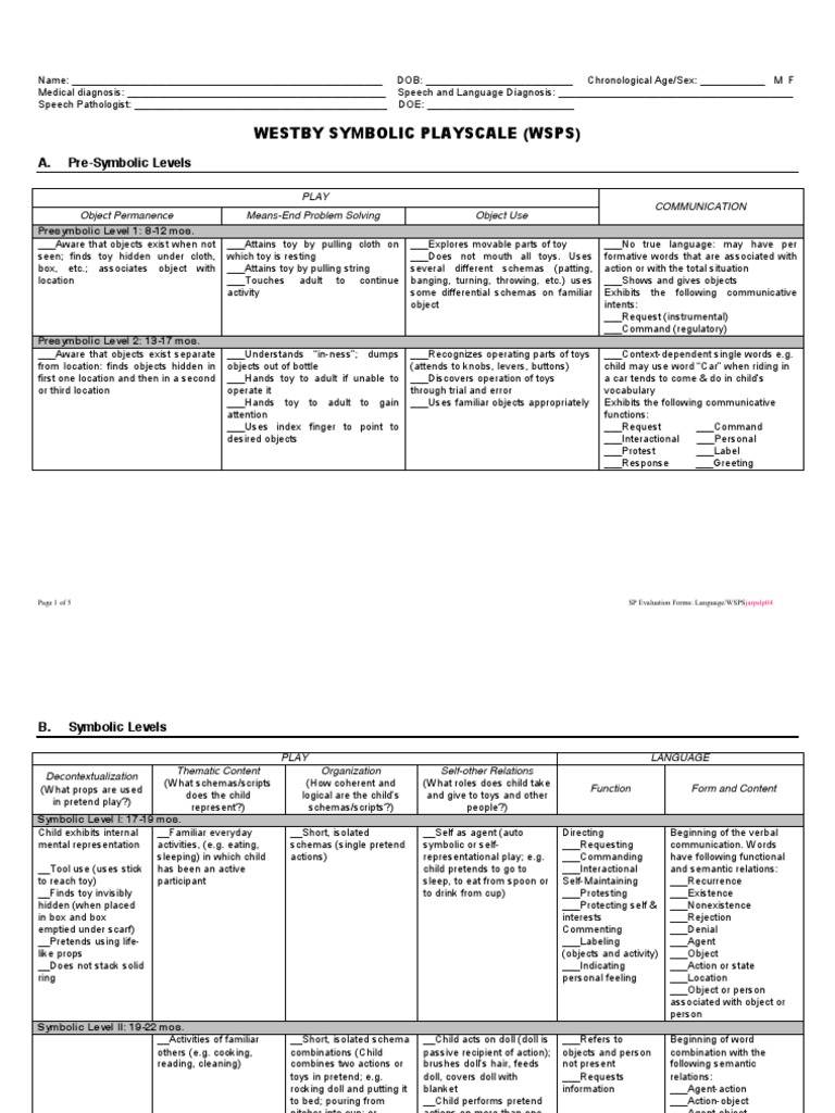 Westby Play Scale PDF | PDF | Conceptual Model | Toys
