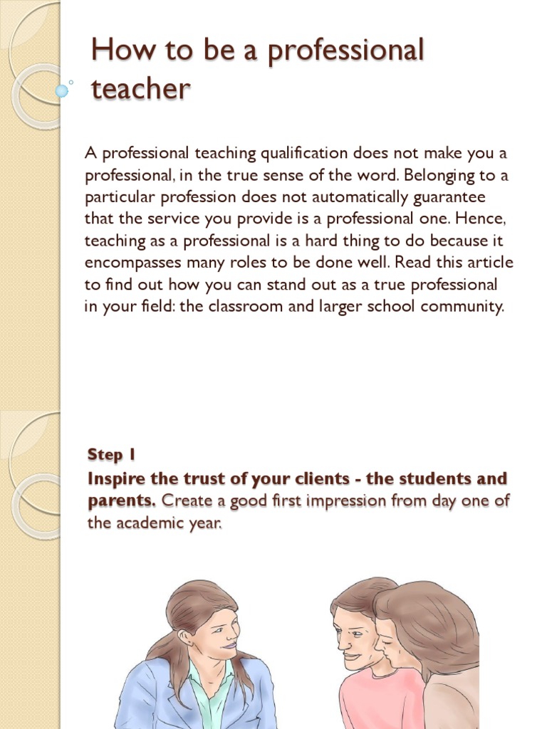 How To Be A Professional Teacher | PDF | Confidentiality | Teachers