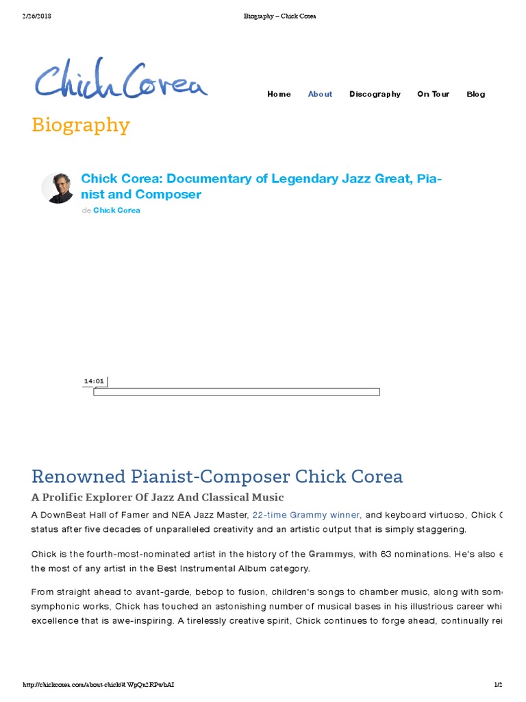Biography - Chick Corea | PDF | Jazz | Popular Music