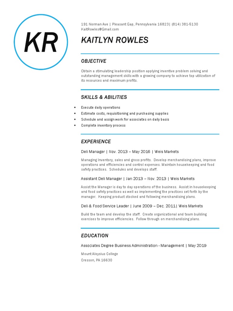 Kaitlyn Rowles: Objective | PDF | Career & Growth