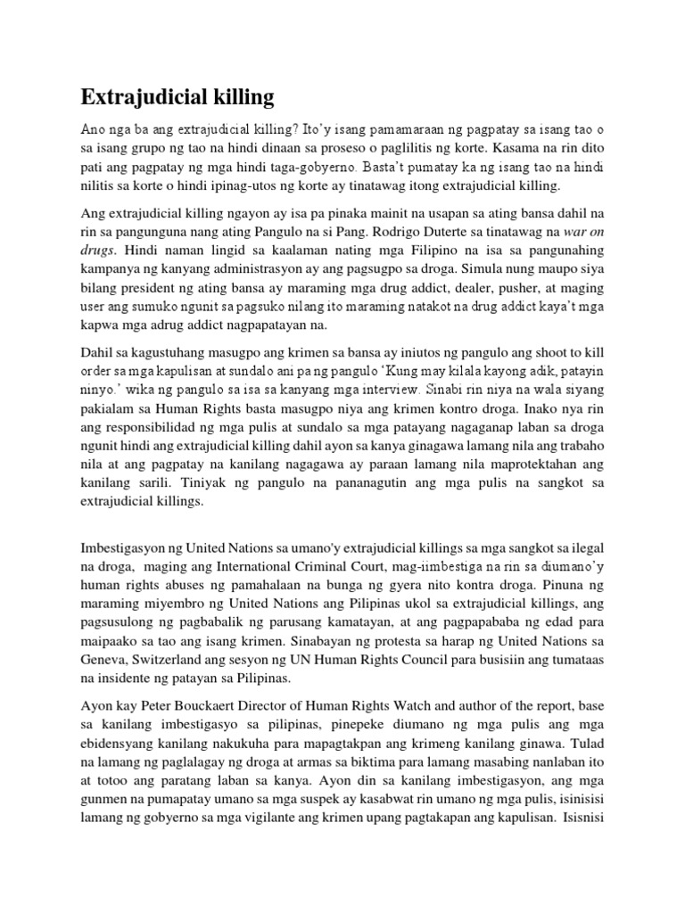 Extrajudicial Killing Detailed Info | PDF