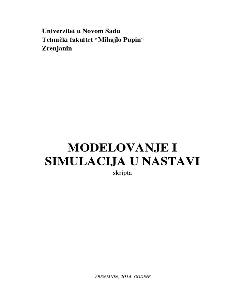 Skripta Modelovanje I Simulacija | PDF