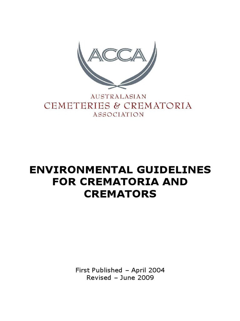 Environmental Guidelines For Crematoria and Cremators | PDF | Cremation ...