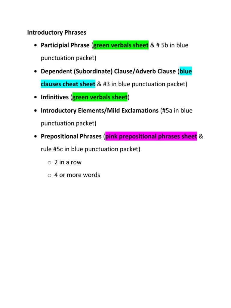 Introductory Phrases | PDF