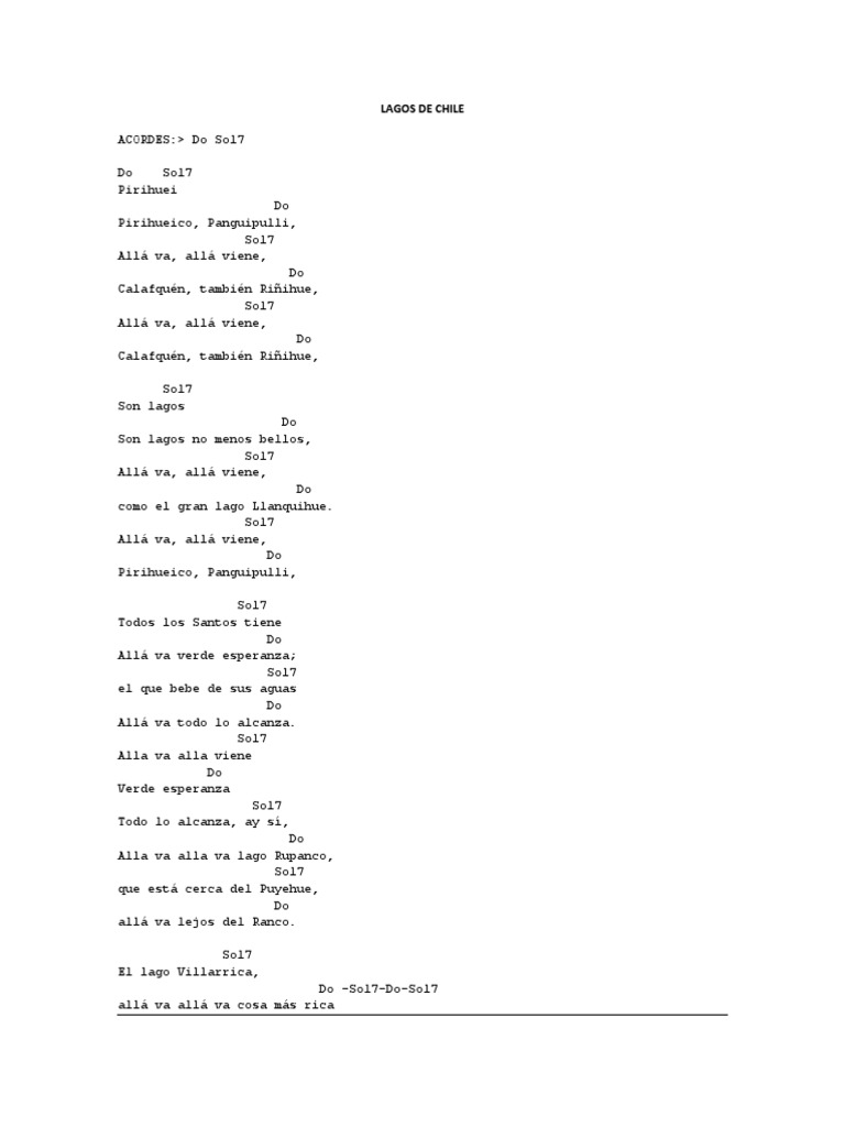 Letras Folklore Chile | PDF