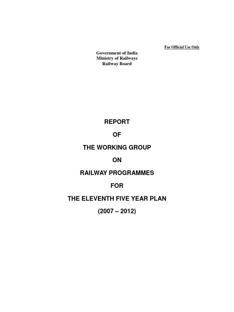 Rlys Working Group Report | PDF | Rail Transport | Train