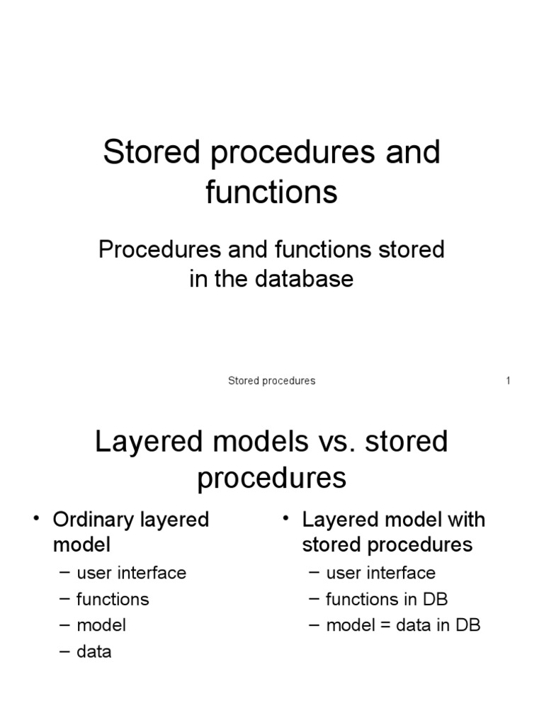 Procedures and Functions Stored in The Database | PDF | Parameter ... Procedures and Functions Stored in The Database | PDF | Parameter ...