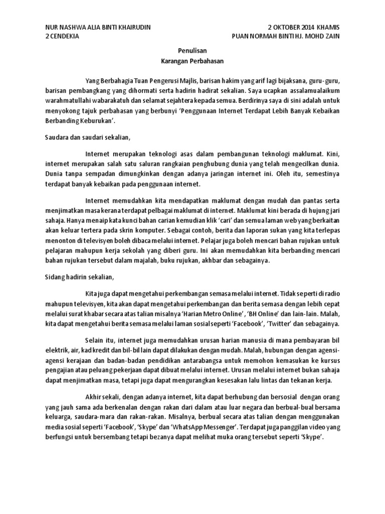 Karangan Perbahasan | PDF
