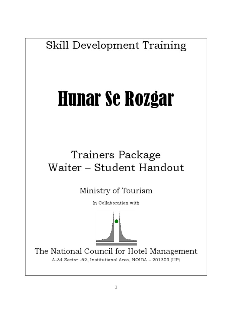 HSR Waiter Handout | PDF | Tableware | Hygiene