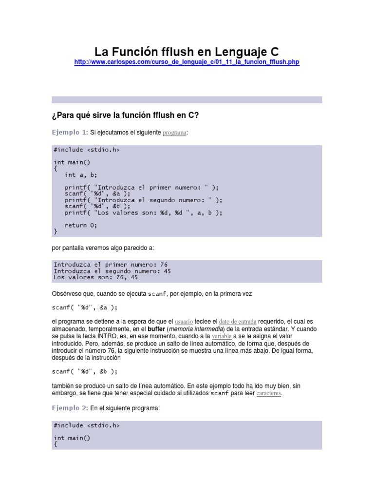 La función fflush en C: limpiando el buffer de entrada para una ...