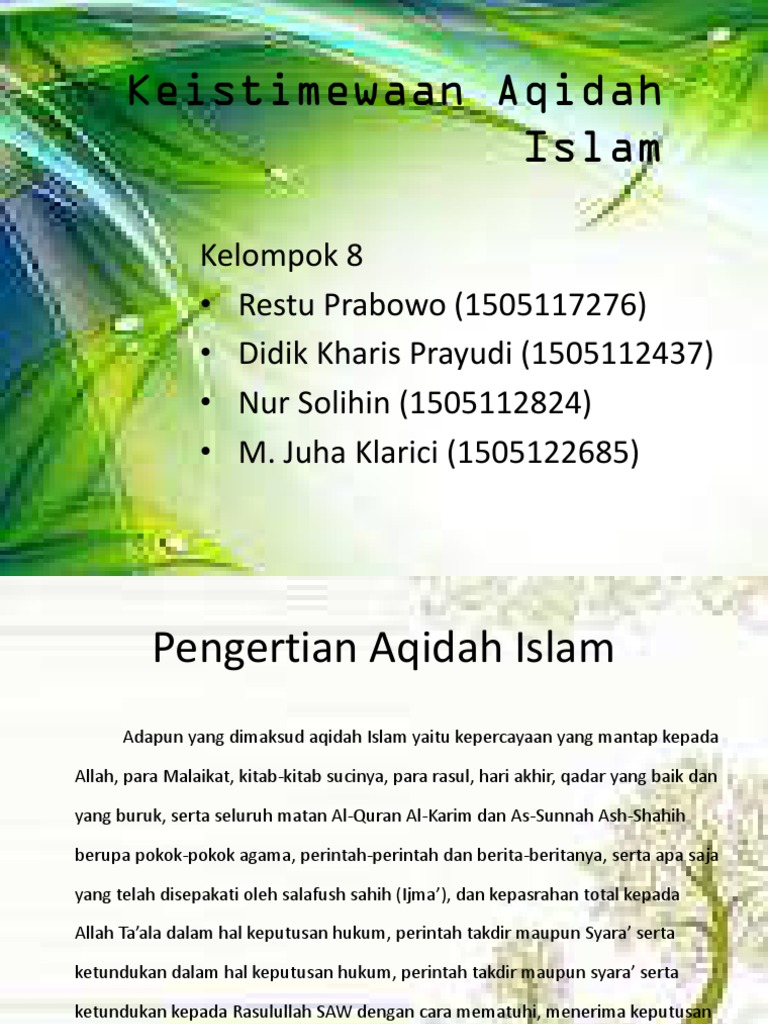 Keistimewaan Aqidah Islam | PDF | Agama & Spiritualitas