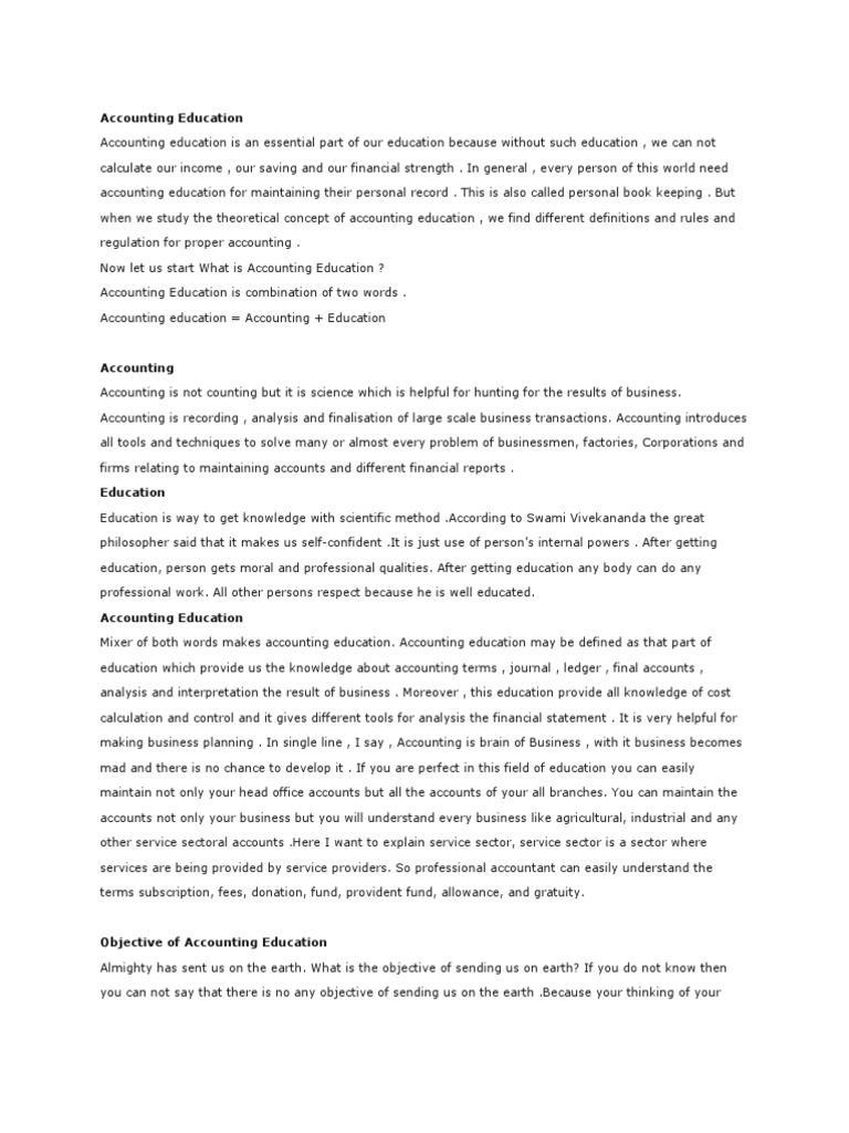 Accounting Education | PDF