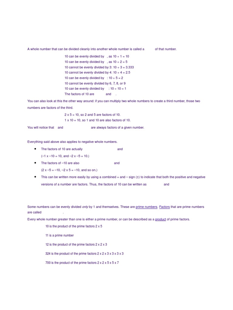 Understanding Factors and Multiples | PDF | Fraction (Mathematics ...