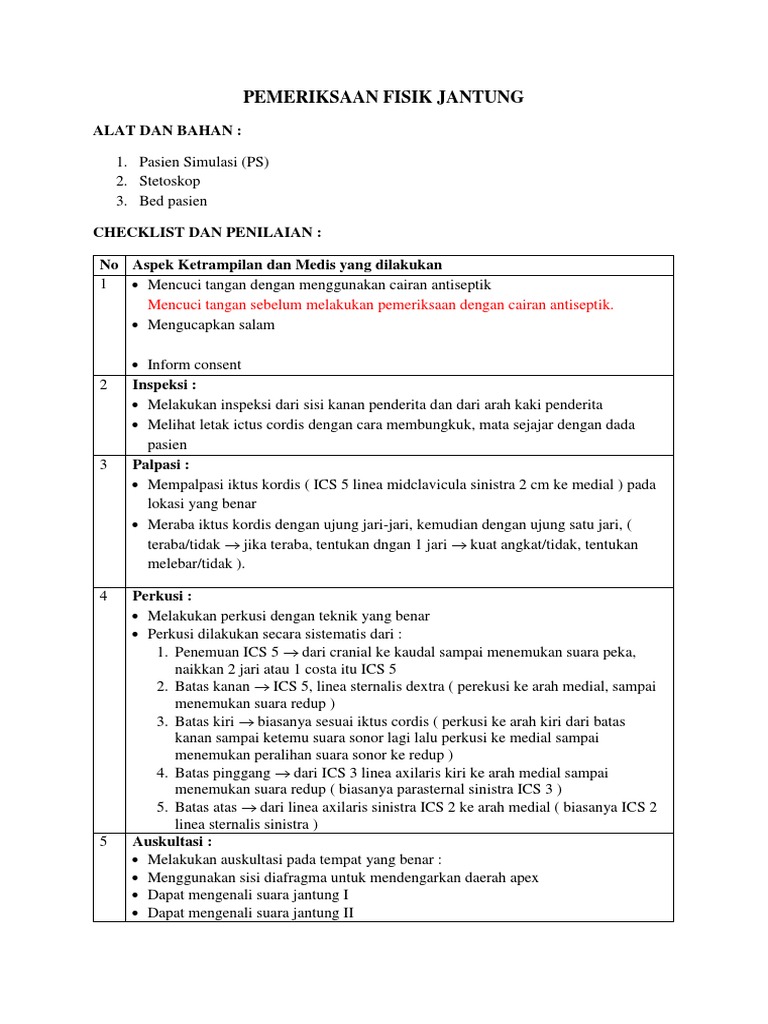 Pemeriksaan Fisik Jantung | PDF
