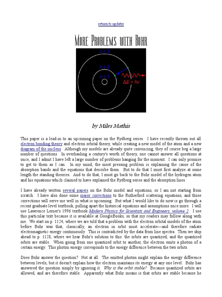 More Problems With Bohr: by Miles Mathis | Download Free PDF | Photon ...
