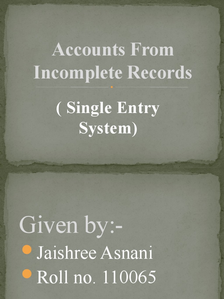 Accounts From Incomplete Records 2 | PDF | Business