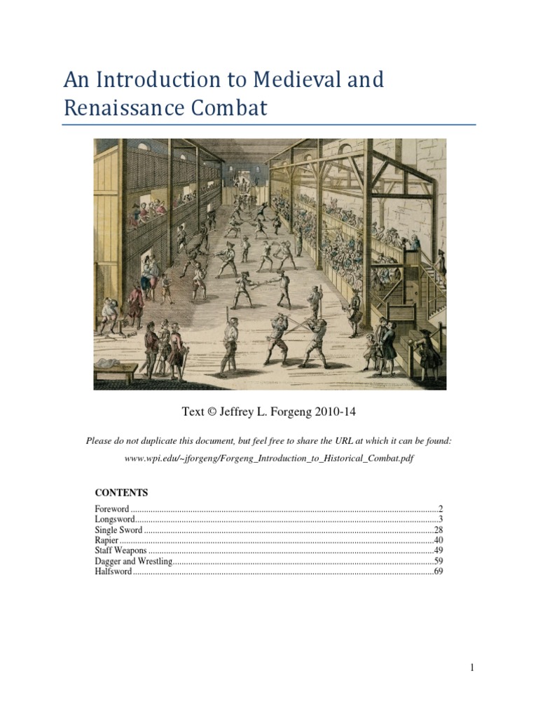 Forgeng Introduction To Historical Combat | PDF | Sword | Swordsmanship