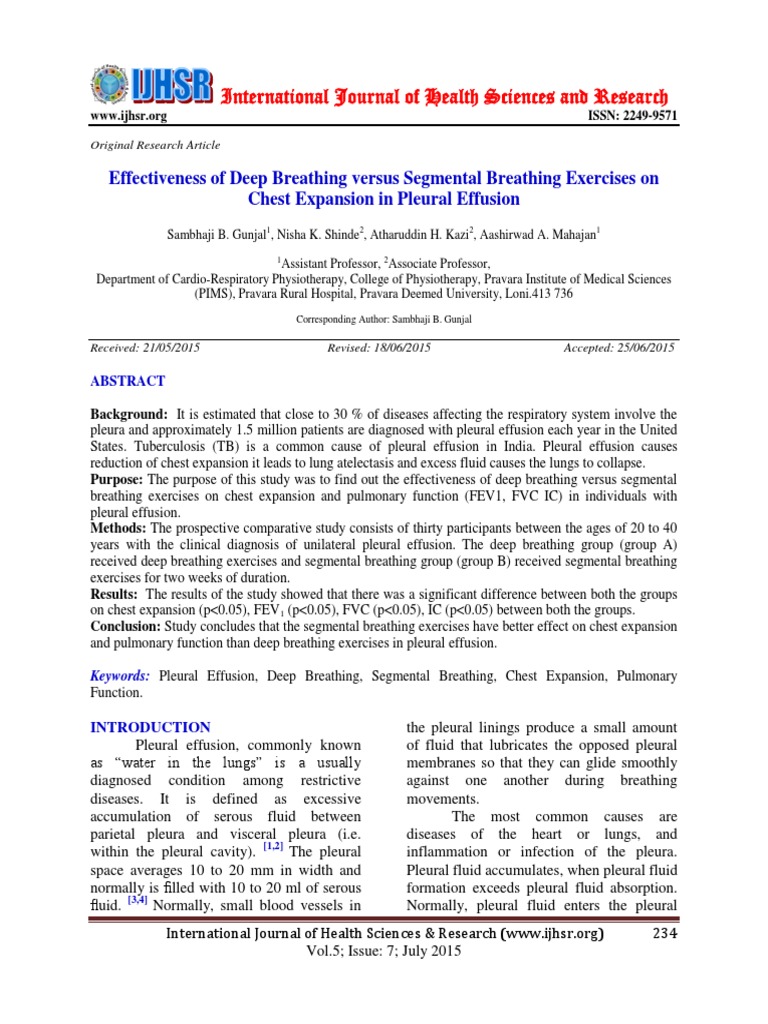 Segmental vs Deep Breathing in Pleural Effusion | PDF | Lung | Thorax ...