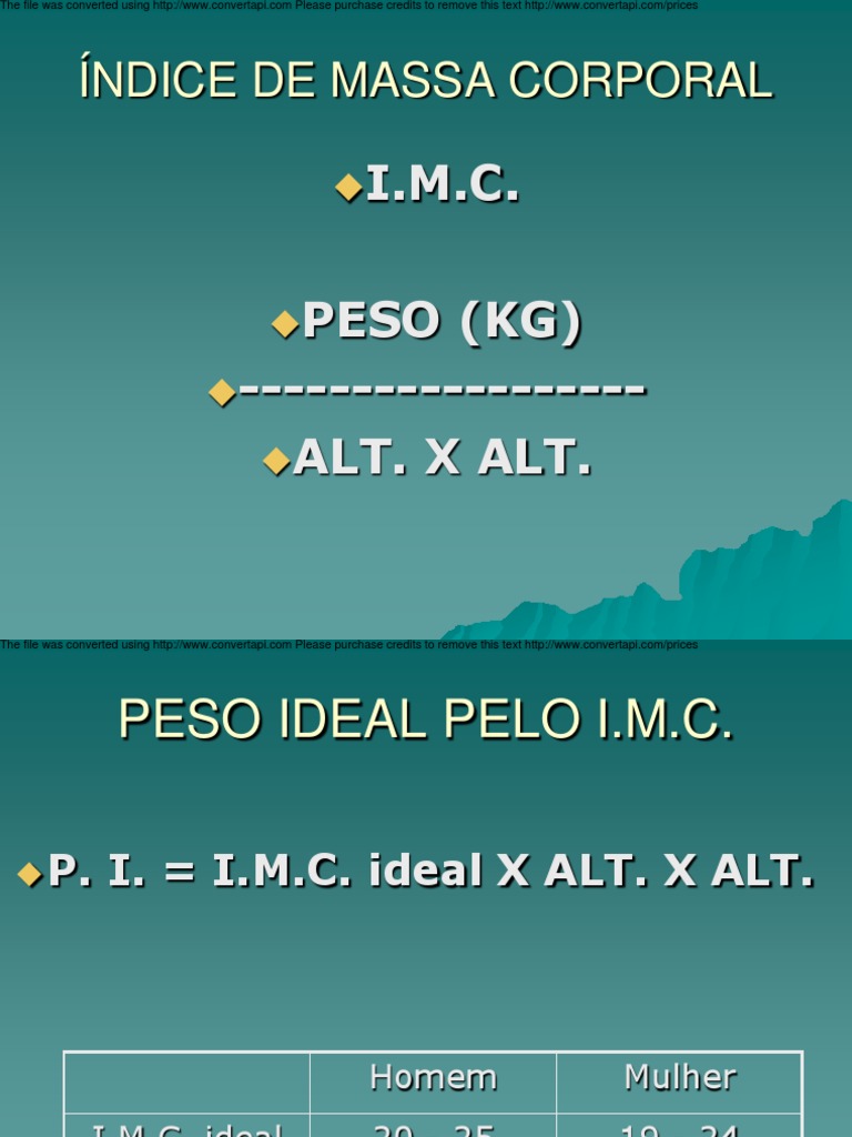 Cálculo de Peso Ideal | PDF