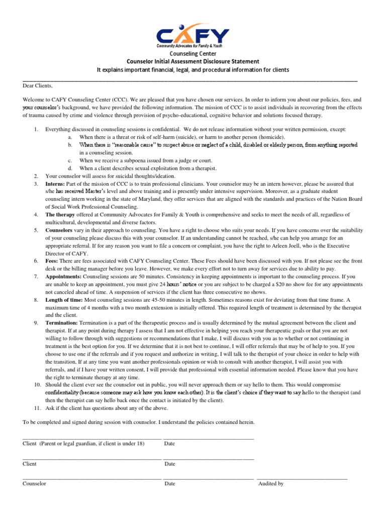 Disclosure | Download Free PDF | School Counselor | Psychotherapy