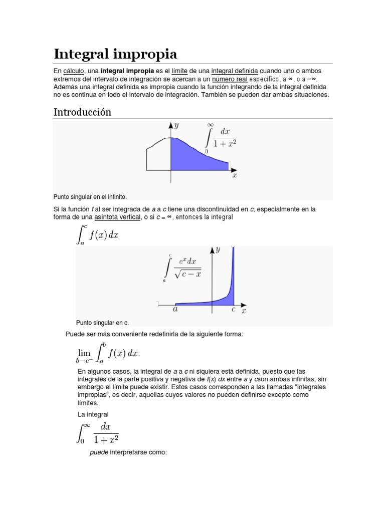 Integral Impropia | PDF | Integral | Zona