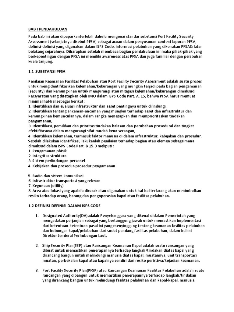 Bahan-Bahan PFSA | PDF