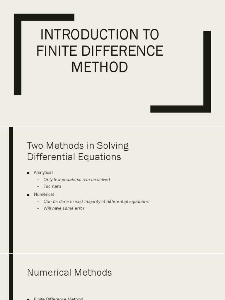 Introduction To Finite Difference Method | PDF | Finite Difference | Numerical Analysis