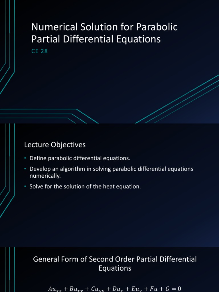 Numerical Solution For Parabolic Partial Differential Equations | PDF ...