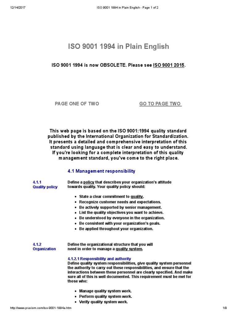 Iso 9001 1994 | Download Free PDF | Quality Management System | Iso 9000