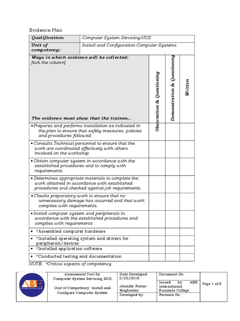 Assessment Tool Template | PDF | Educational Assessment | Computer Network