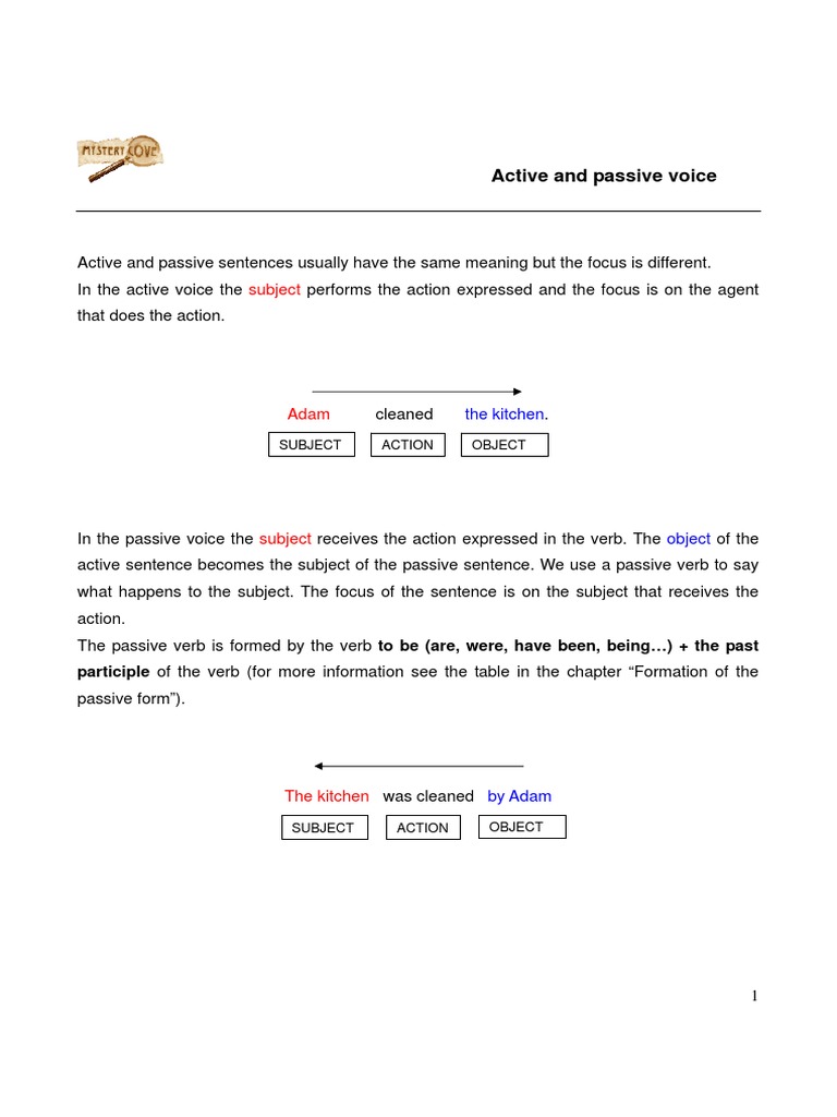 Grammar Active and Passive Form PDF | PDF