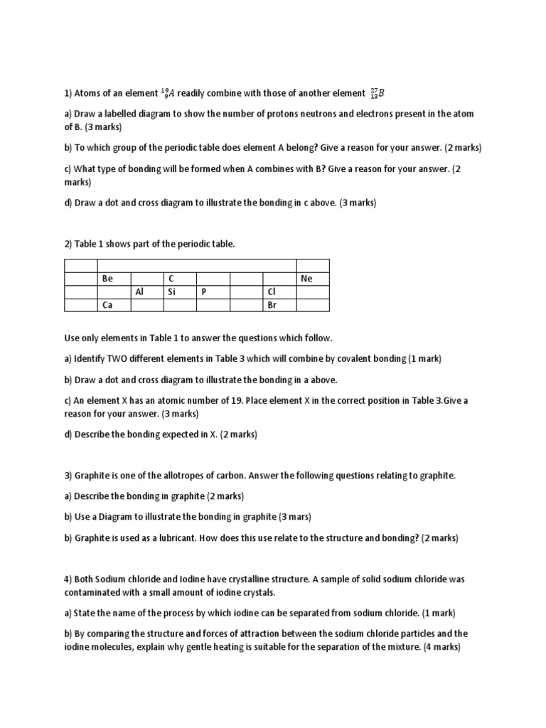 CSEC Chemistry Exam | PDF | Carbon | Chemical Bond