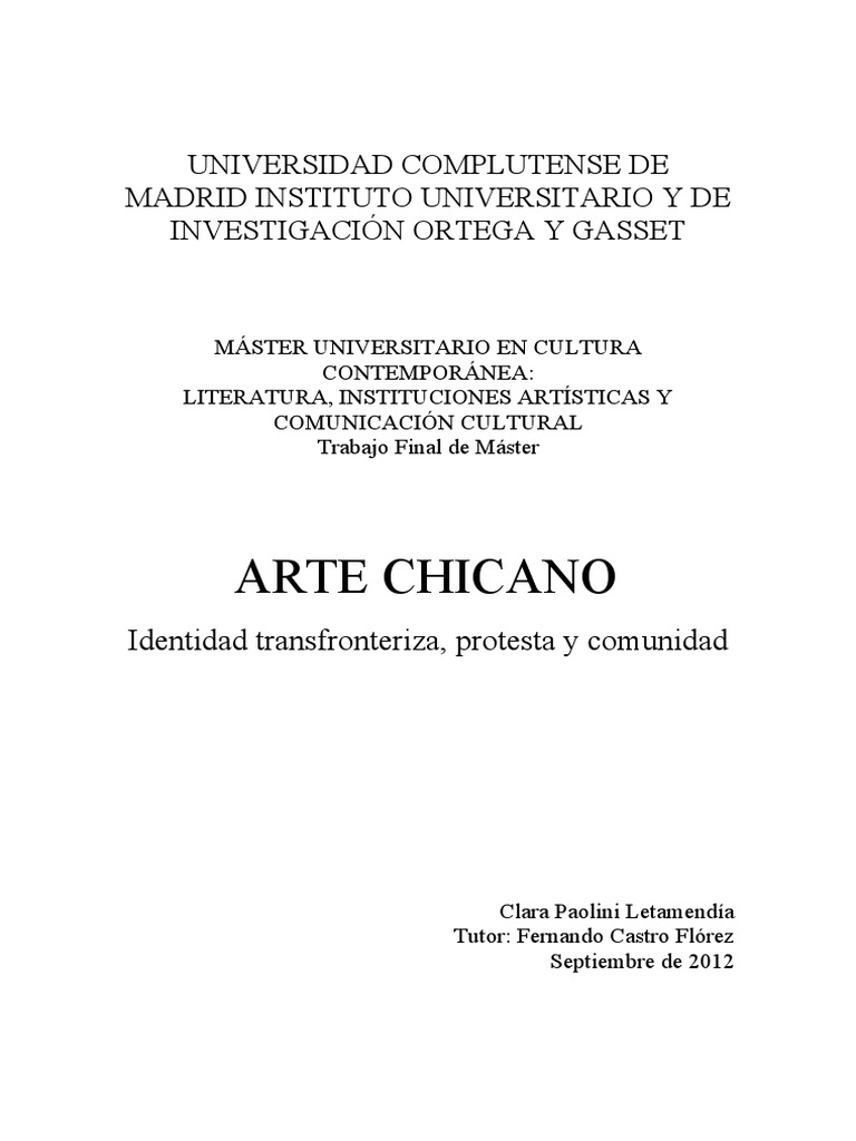 Arte Chicano Identidad Transfronteriza Protesta y Comunidad | PDF ...