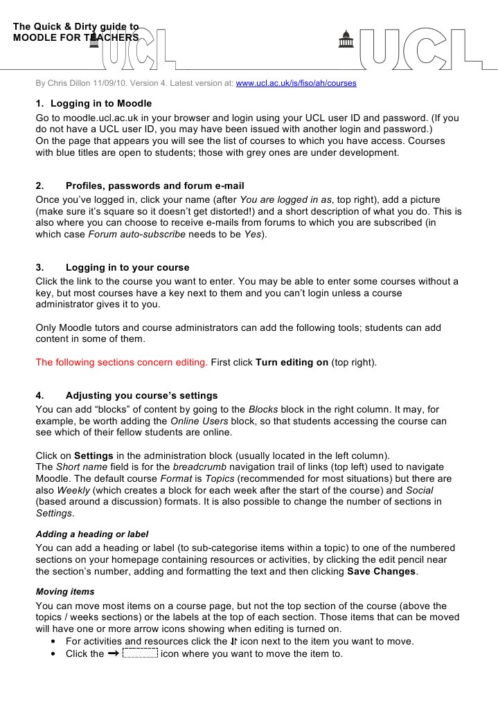 Quick guide to MOODLE FOR TEACHERS | PDF | Internet Forum | Hyperlink