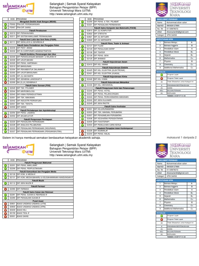 Contoh Uitm (Sains) | PDF