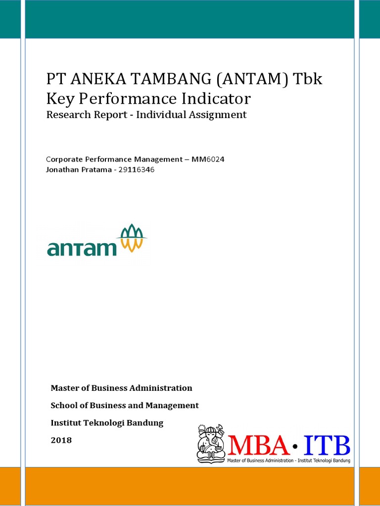 ANTAM KPI Weighting and Linkage | PDF | Performance Indicator | Mining