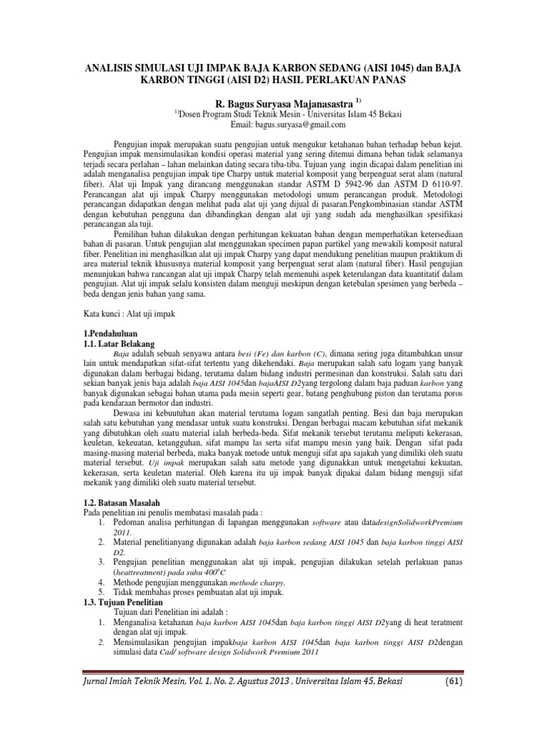 ID Analisis Simulasi Uji Impak Baja Karbon | PDF