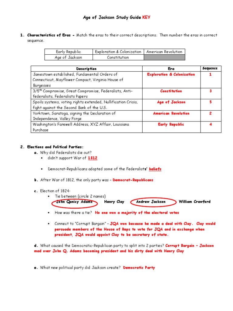 8th Ss Unit 5 Study Guide Key | PDF | Nullification (U.S. Constitution ...