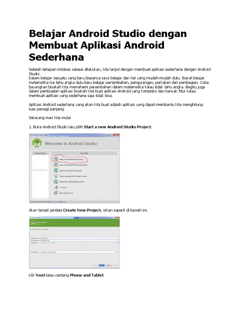 Belajar Android Studio Dengan Membuat Aplikasi Android Sederhana | PDF | Komputer