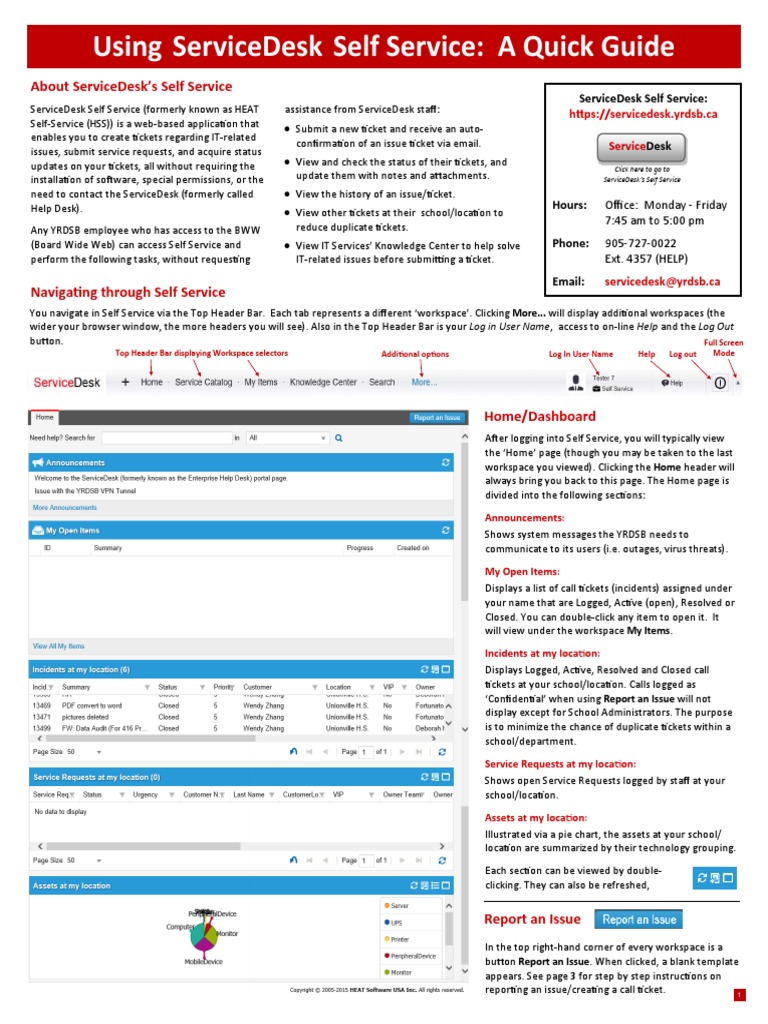 ServiceDesk Self Service Quick Guide | PDF | Computing | Software