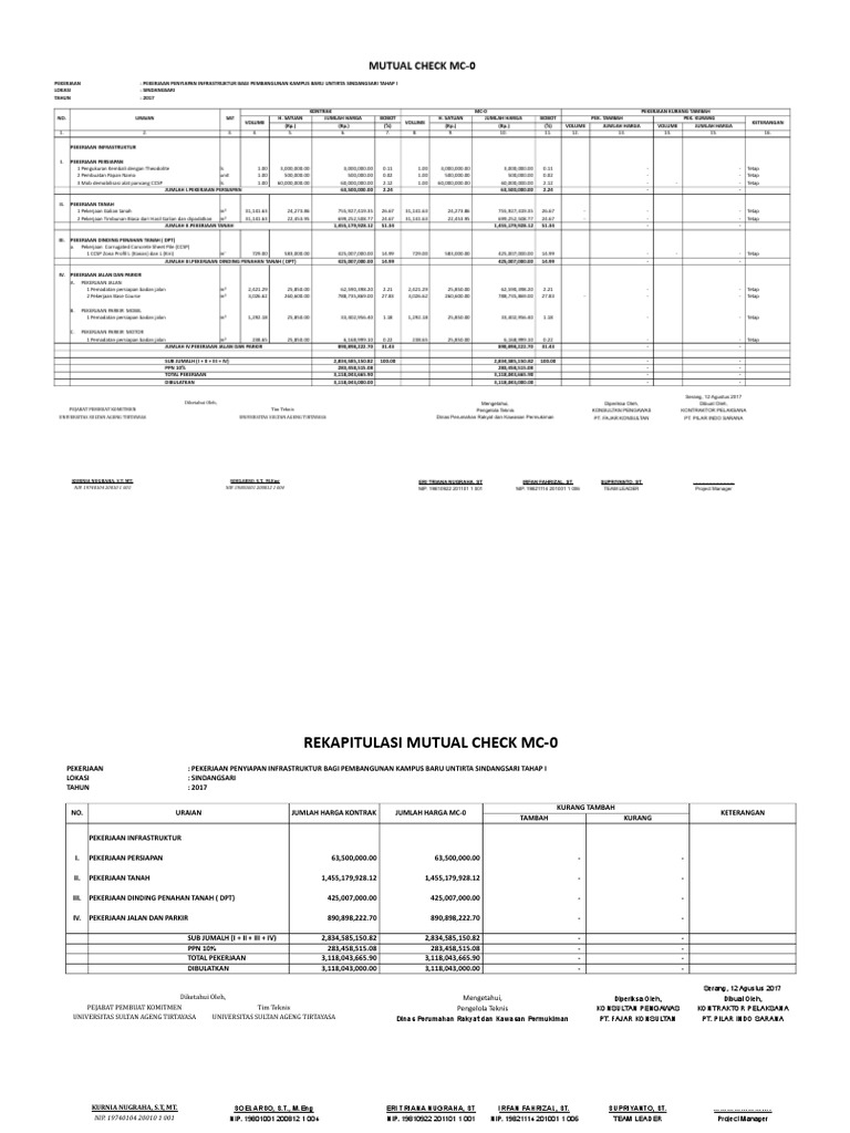 REKAPITULASI MUTUAL CHECK MC-0 | PDF