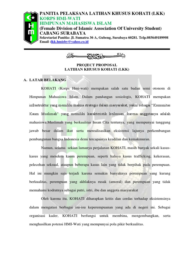 Proposal LKK Surabaya | PDF