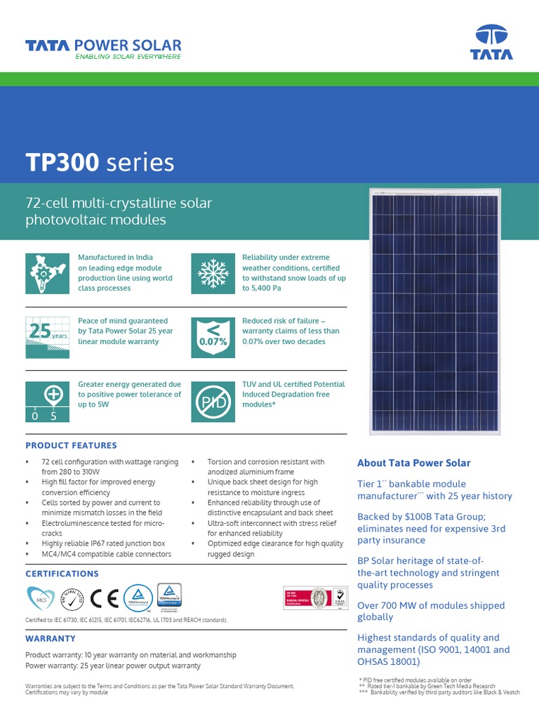 Datasheet - TP300 (June2015) | Solar Panel | Electromagnetism
