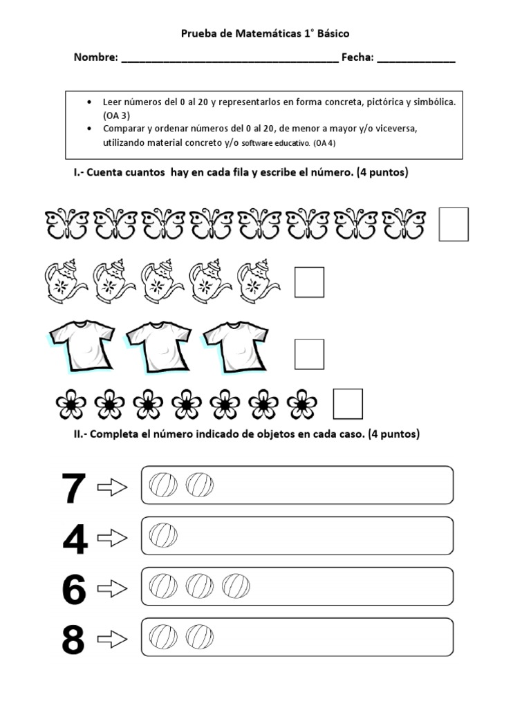 Prueba de Matemáticas 1 | PDF