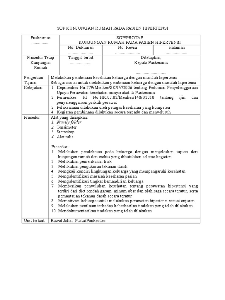 SOP Home Care | PDF